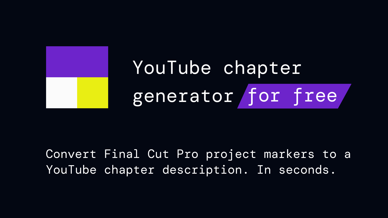 YouTube chapter generator